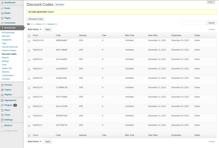 Discount Code Generator – Easy Digital Downloads