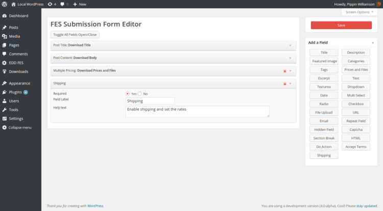 Simple Shipping Version 2.0 Now Supports Frontend Submissions
