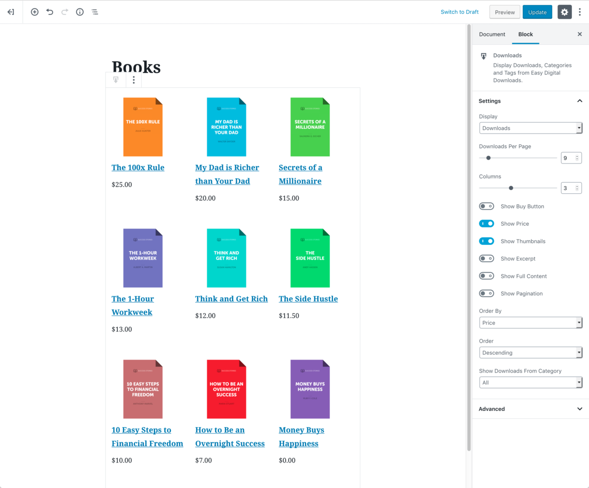 Easy Digital Downloads Blocks released