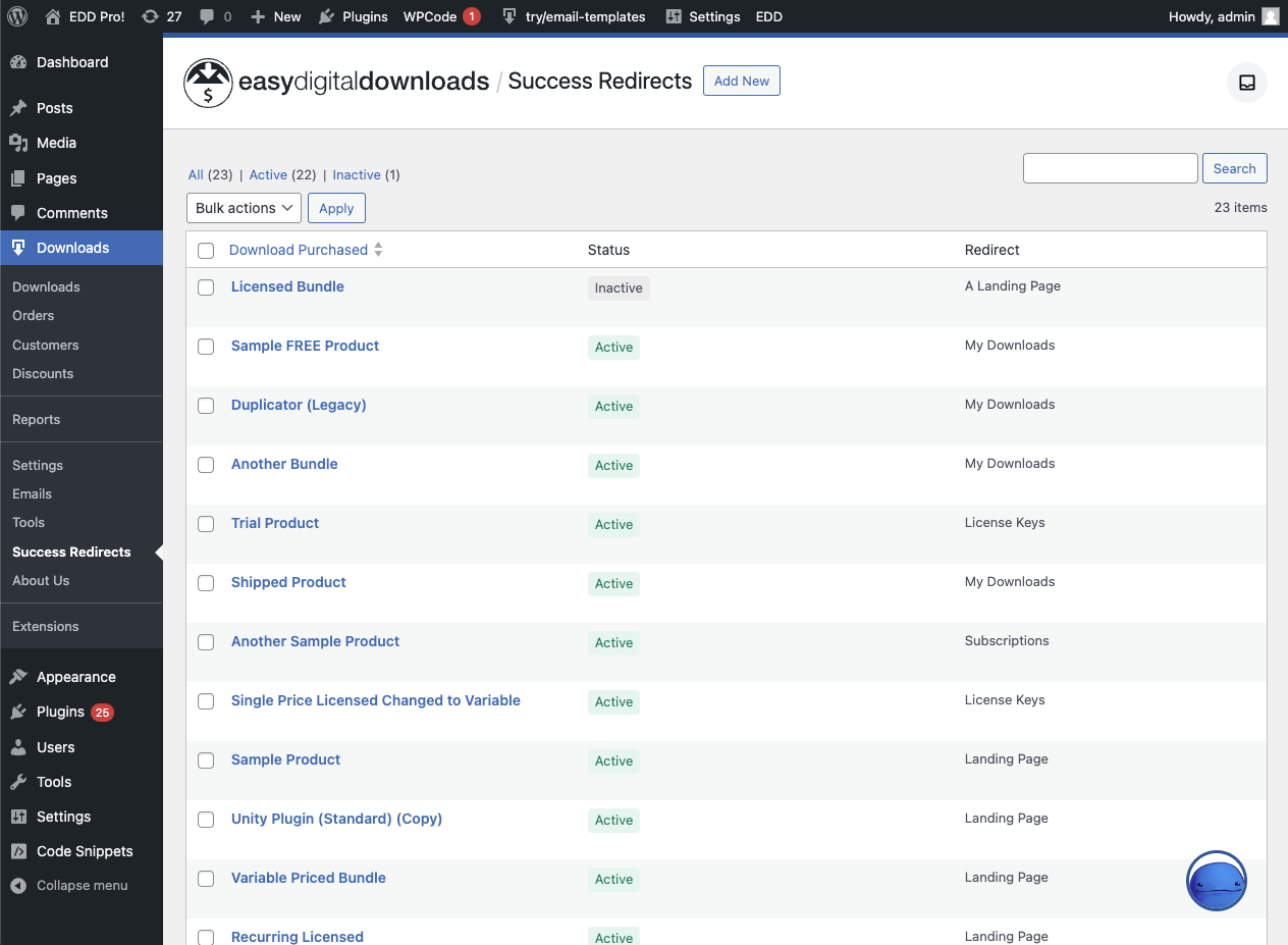 Conditional Success Redirects – Easy Digital Downloads