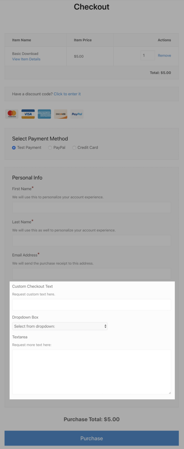 Checkout Fields Manager – Easy Digital Downloads